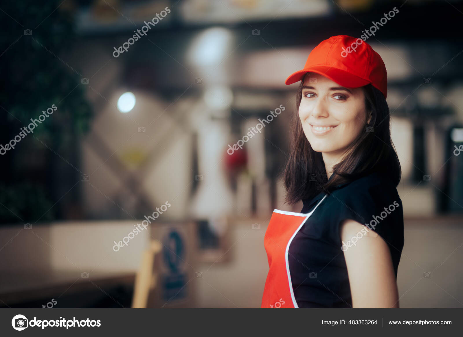 Happy Fast Food Worker