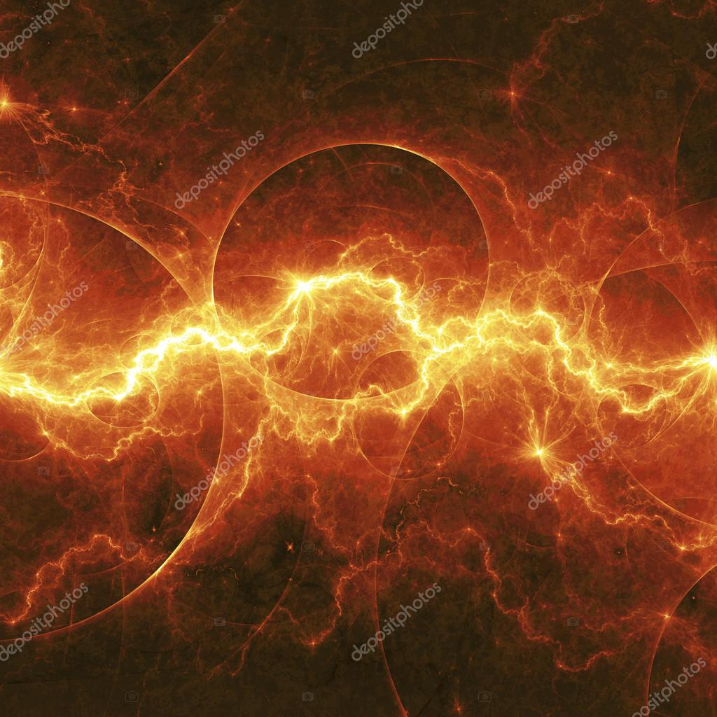 Orange Lightning Background