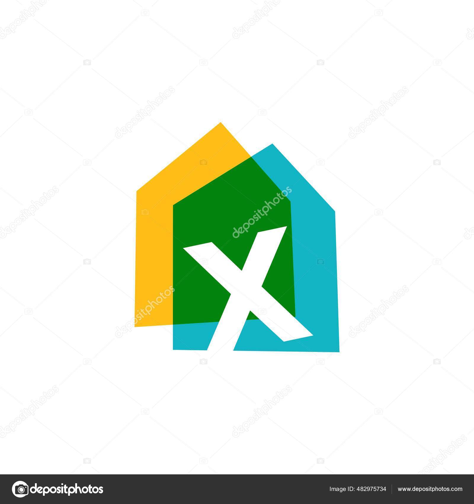 Letter House Home Overlapping Color Logo Vector Icon Illustration Stock ...
