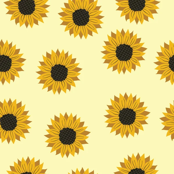 Vector pattern with flowers sunflower - Stock Image - Everypixel