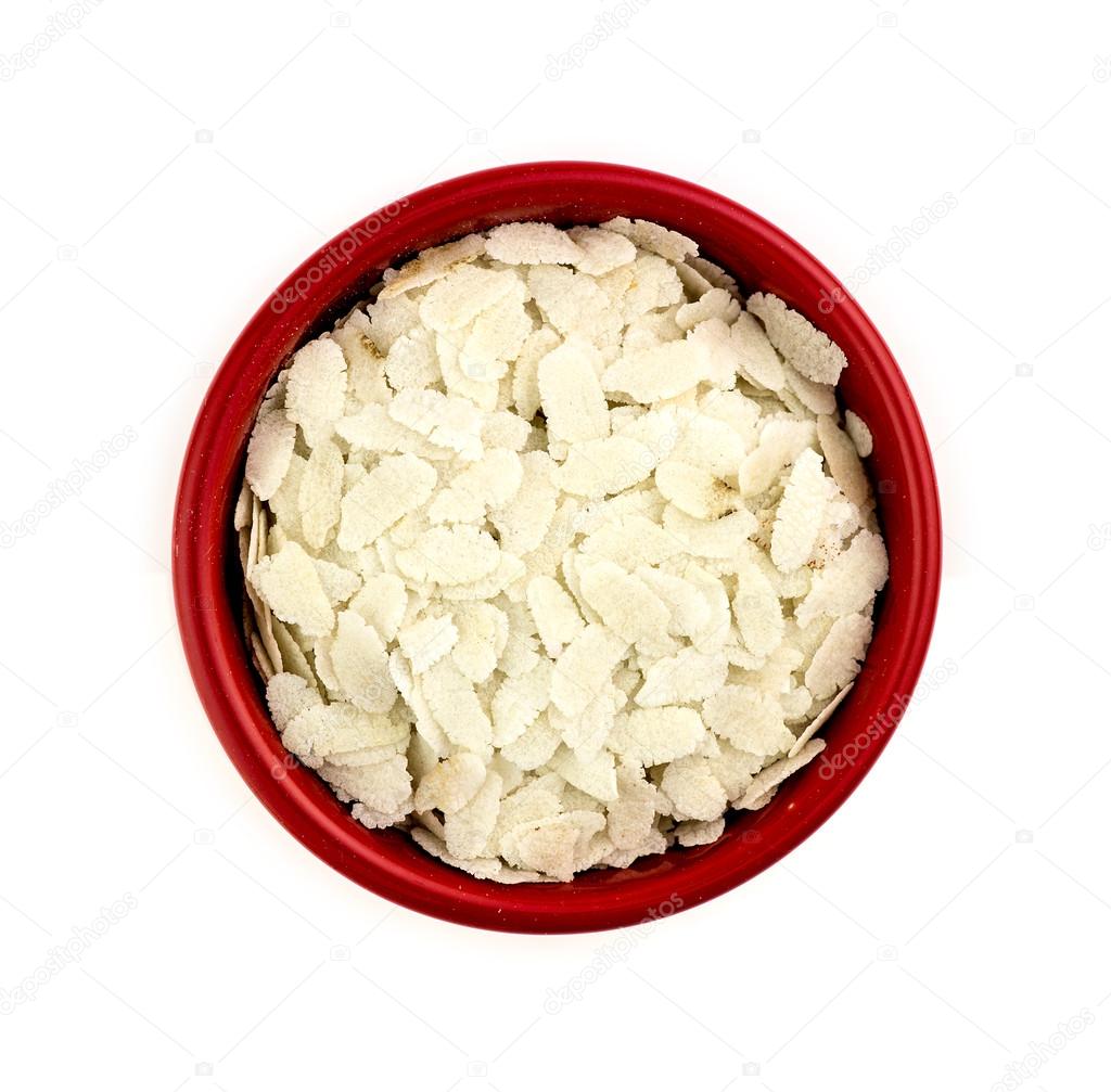Aerial of uncooked puffed rice poha Stock Photo by ©decius 62601249
