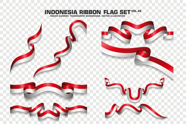 Indonesian flag ribbon imágenes de stock de arte vectorial | Depositphotos
