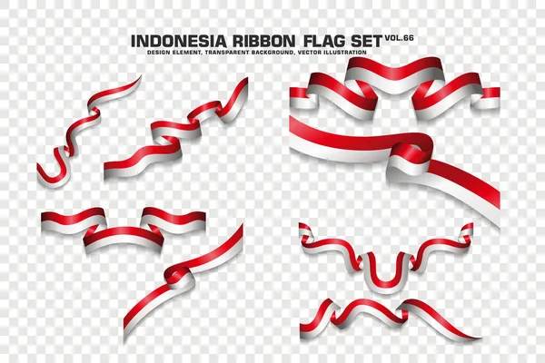 Indonesian flag ribbon imágenes de stock de arte vectorial | Depositphotos