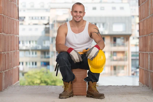 Construction Worker Taking A Break On The Job - Stock Image - Everypixel
