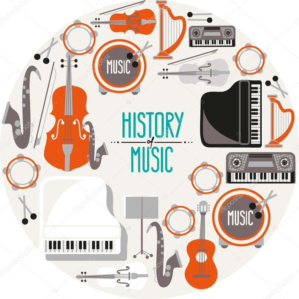 Musical instruments retro signs Stock Vector by ©funnyclay 103130306