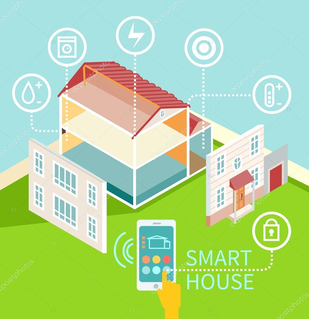 Smart house technology Stock Vector Image by ©funnyclay #103137378
