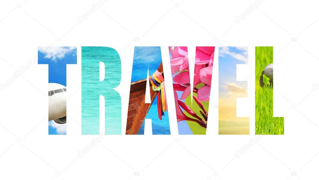 Word "TRAVEL" - a concept fabric texture Stock Photo by ©apolobay 70724445