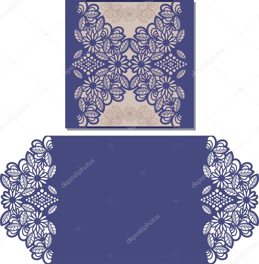 Laser cut pattern for invitation card for wedding Stock Vector by ...