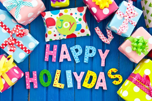 Little presents wrapped in colorful paper Stock Photo by ©BarbaraNeveu ...