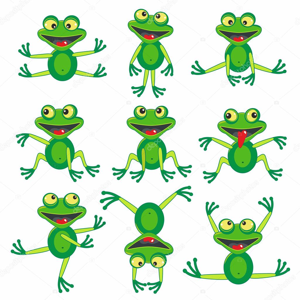 Frog - 9 poses Stock Vector Image by ©Bridzia #94299750