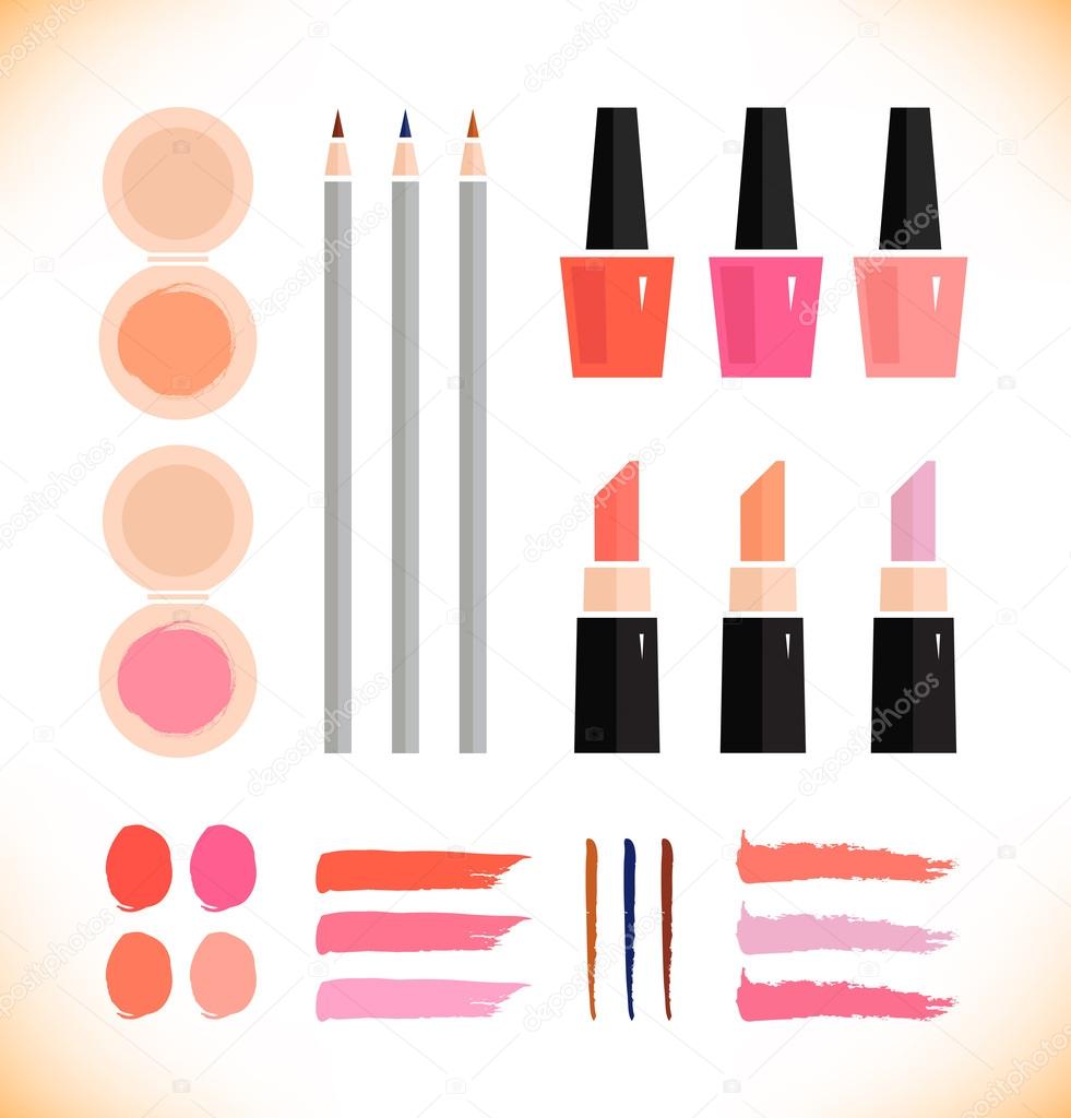 Make up vector icons set — Stock Vector © Silmen #53038119