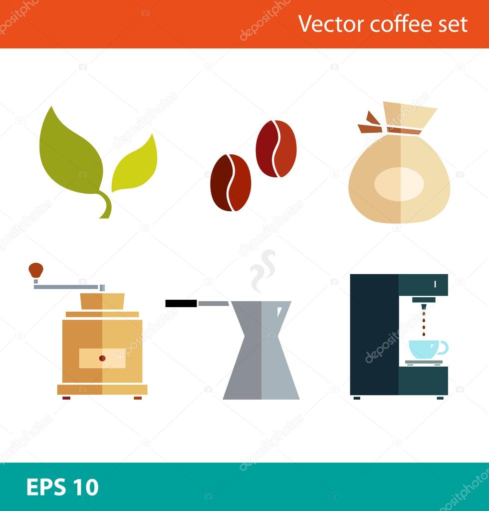 Coffee flat set Stock Vector Image by ©Silmen #58940181