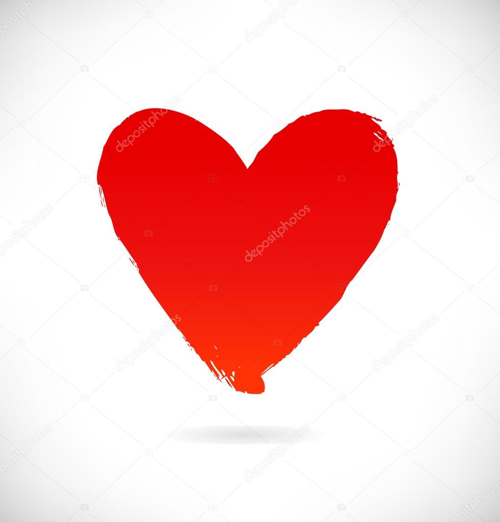 Drawn red heart silhouette — Stock Vector © Silmen #74760621