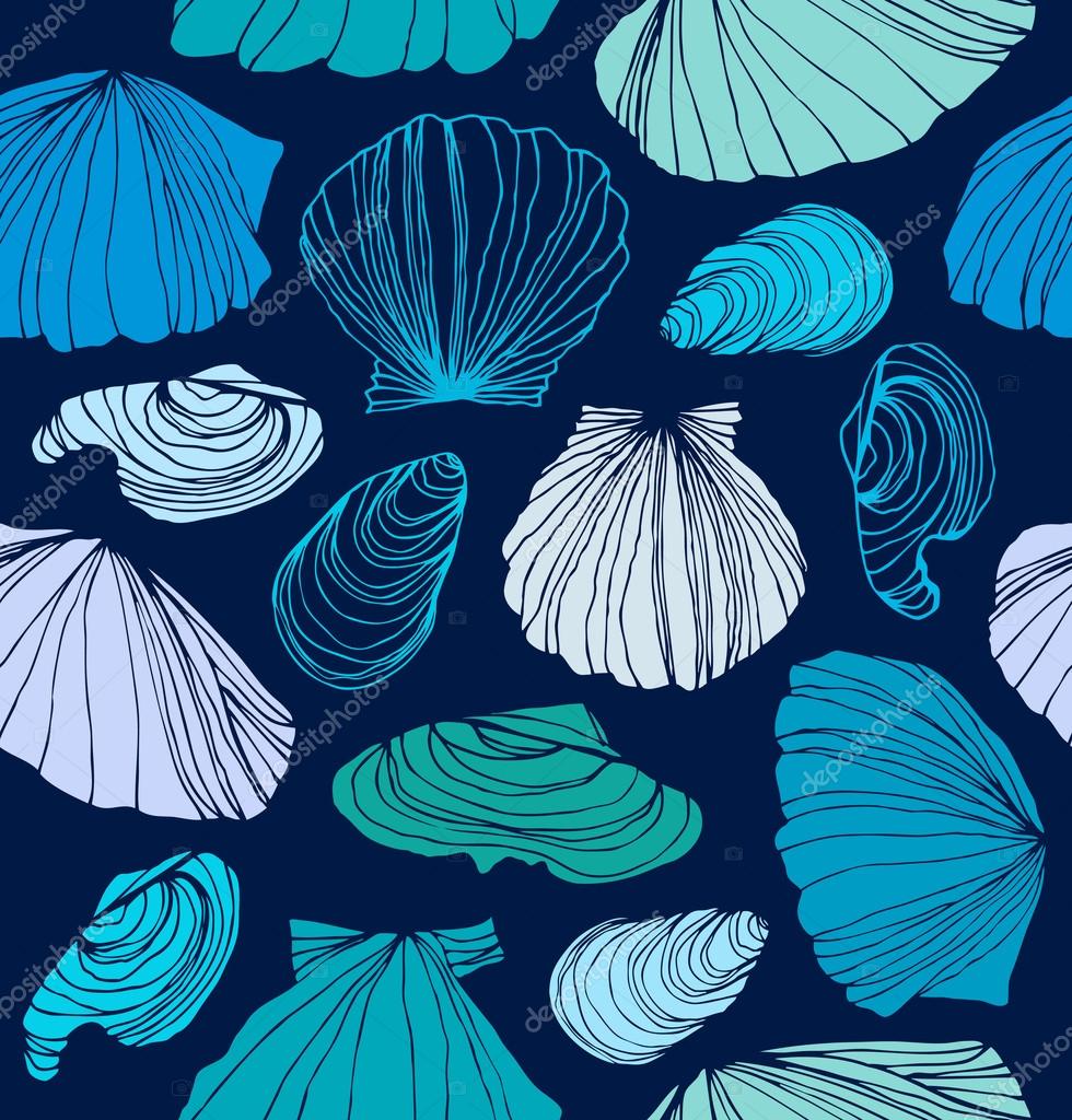 Seamless Marine Pattern Shells ⬇ Vector Image by © Silmen | Vector ...