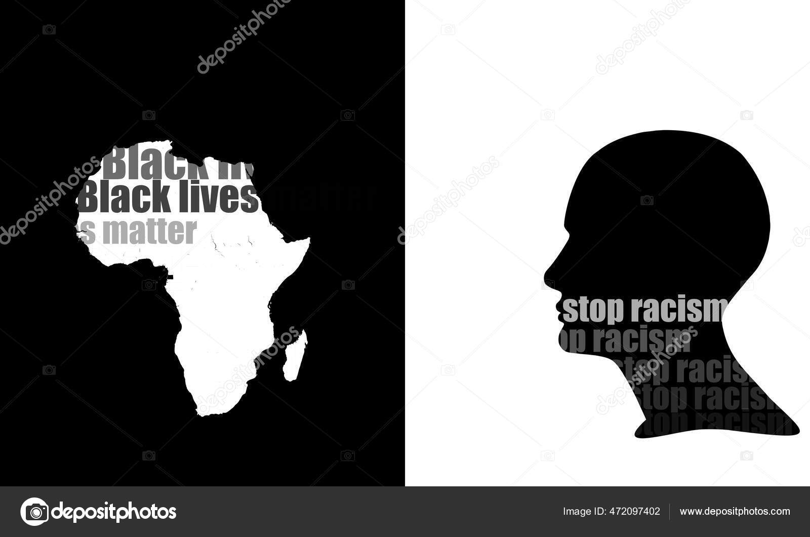 Protest Poster Racism Human Rights World Human Head World Map Stock ...