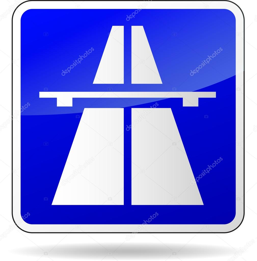 Señal azul de la autopista vectorial 2024