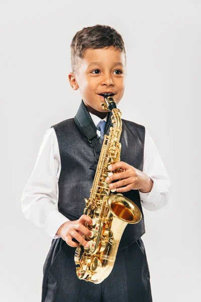 Kid Playing Saxophone