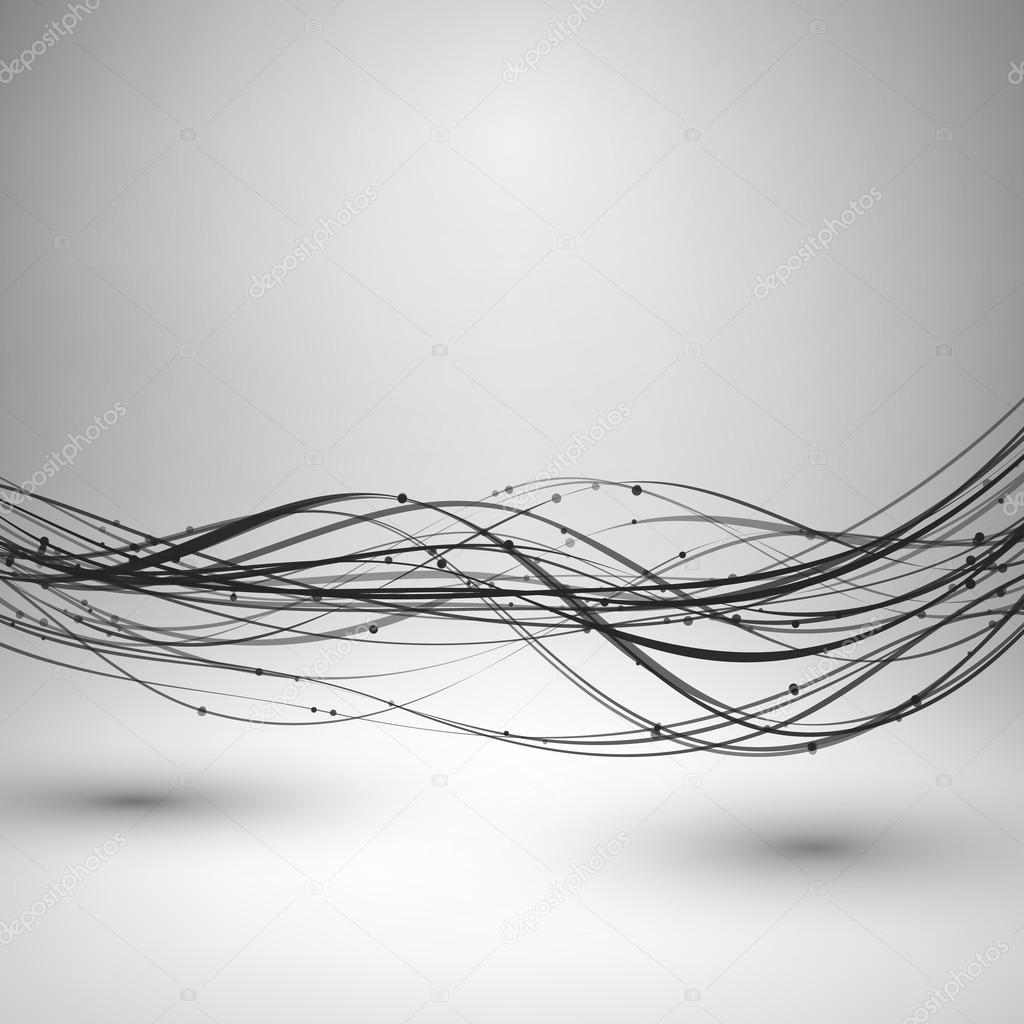 Motion wave element with connected line and dots. Stock Vector Image by ...