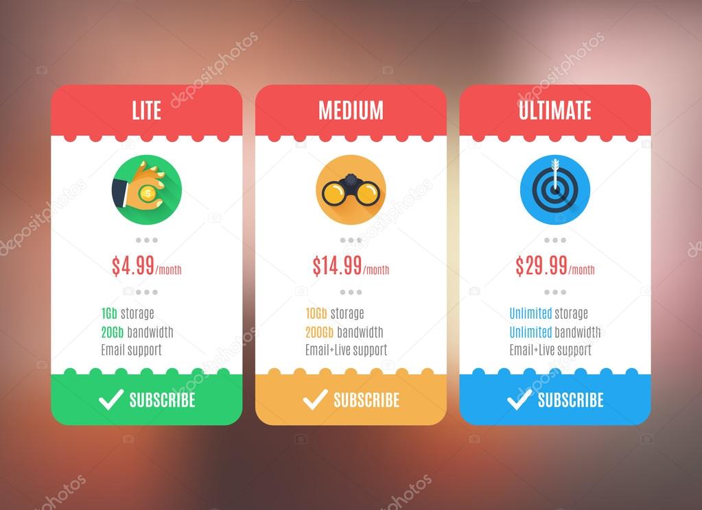 Subscription, pricing plan template. Stock Vector Image by ©deomis ...