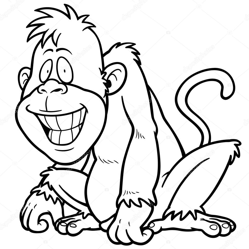 Animated Monkey Coloring Pages