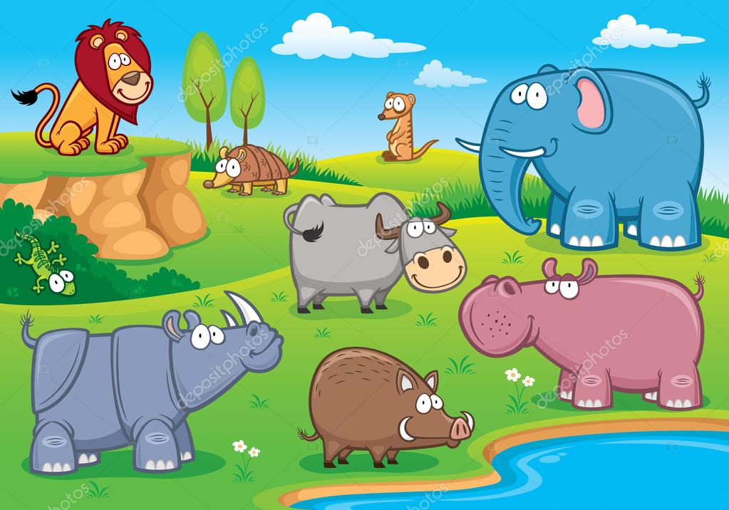 animales salvajes — Vector de stock © sararoom #52637343