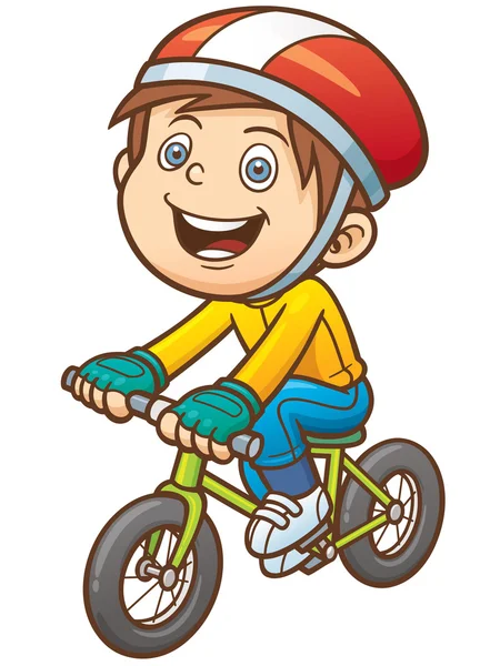 Kid on bicycle ⬇ Vector Image by © yayayoyo | Vector Stock 9273316