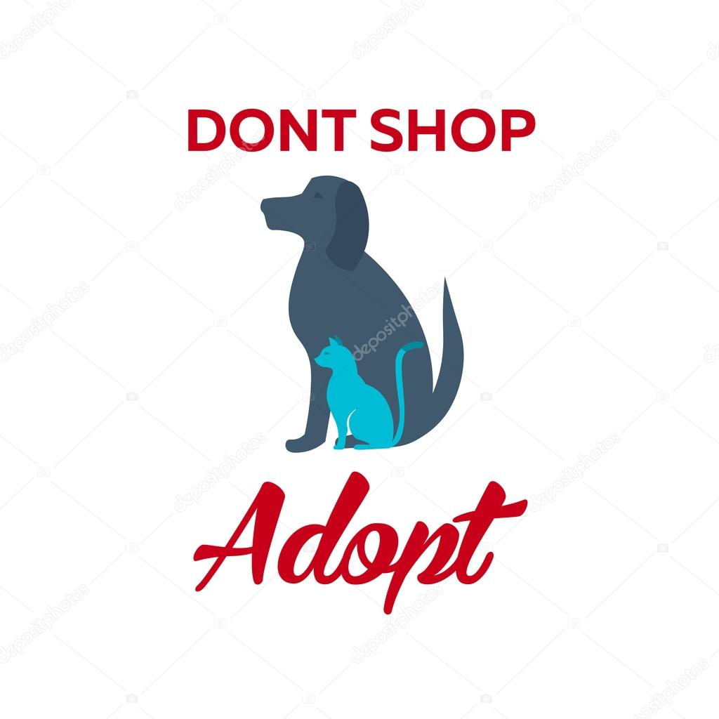 Adopte el logotipo. No compres, adopta. Concepto de adopción ...