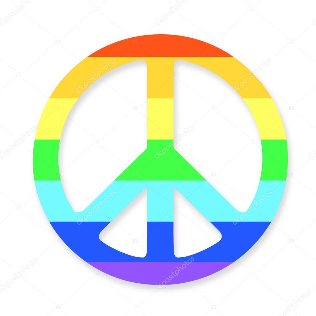 Pics: rainbow peace signs | Peace sign flat icon with rainbow pattern ...