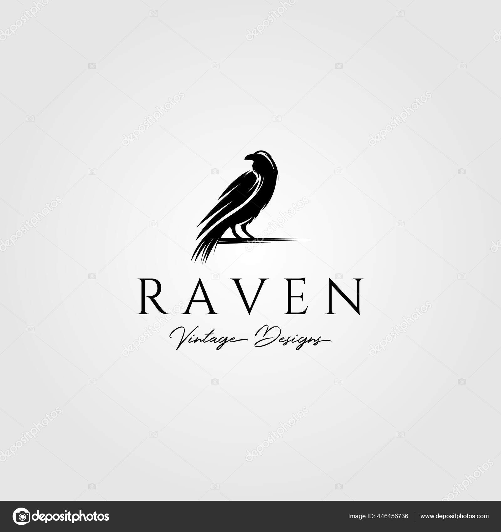 Raven Crow Bird Logo Vector Illustration Design Stock Vector Image by ...