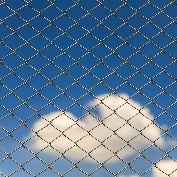 Wired fence on blue sky background - Stock Image - Everypixel