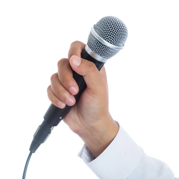 Dessin d'une main tenant un micro vectoriel — Image vectorielle ...