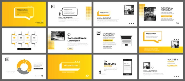 Presentation and slide layout background. Design yellow and oran Stock ...