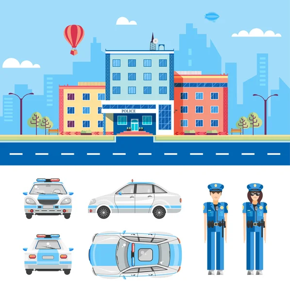 Police station cartoon Vector Art Stock Images | Depositphotos