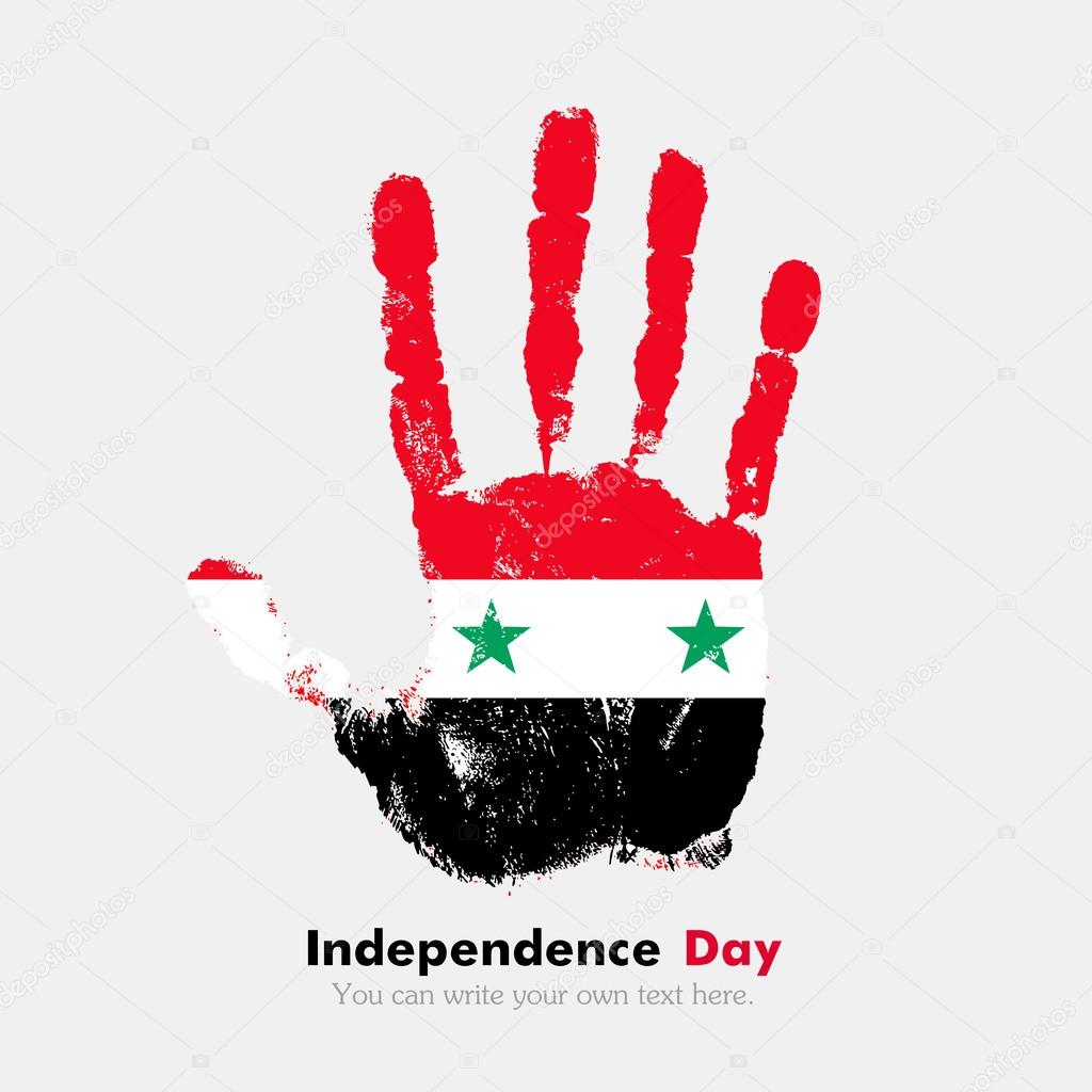 Handprint with the Flag of Syria Stock Vector by ©MarynaBolsunova 112412768