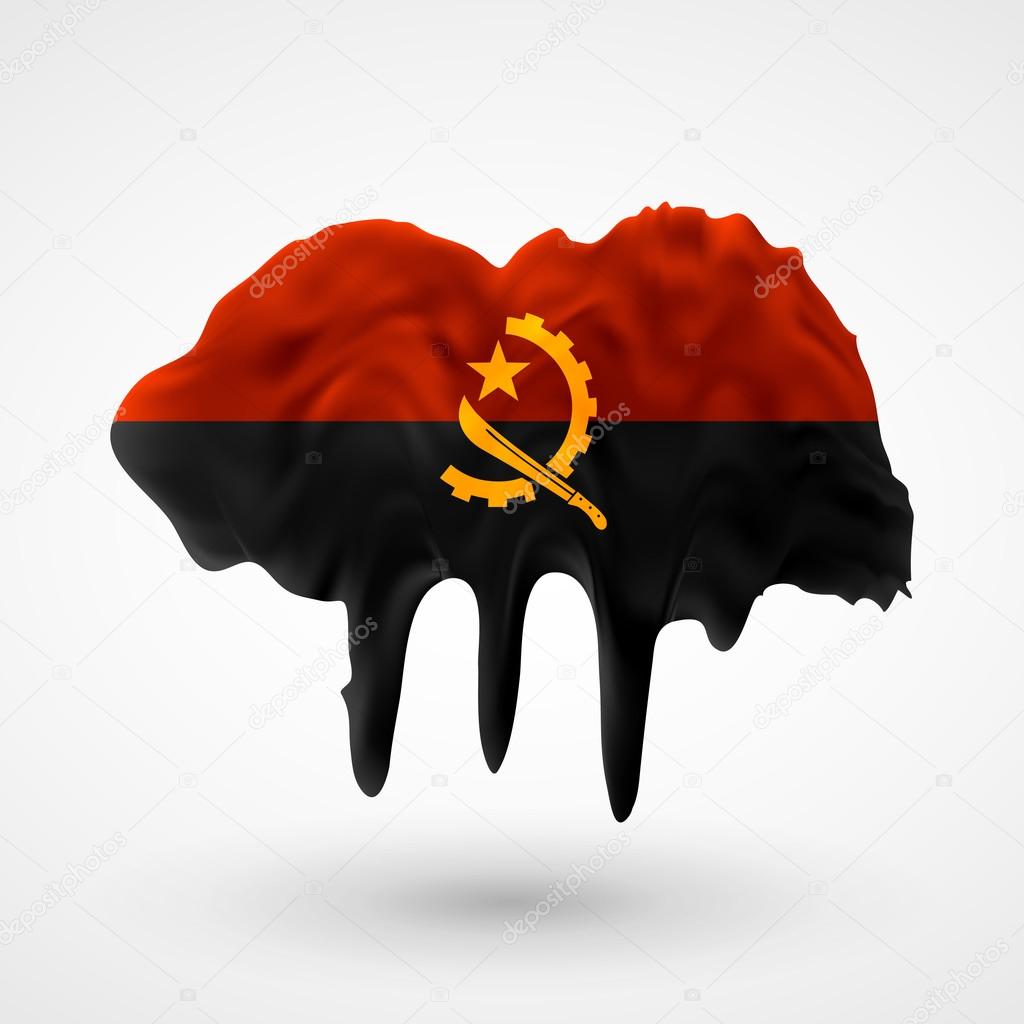 Bandera de Angola pintada de colores 2024