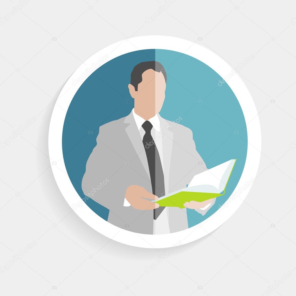 Vector round icon silhouette successful man Stock Vector by ...