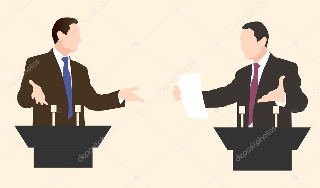 Debate Two Speakers Political Speeches Debates Stock Vector Image By