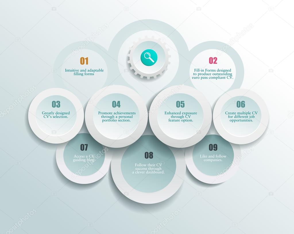 Abstract infographics. The circles communicate with one another. Clean ...