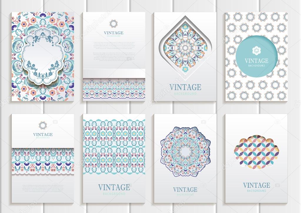 Stock vector set of brochures in vintage style Stock Vector by ...