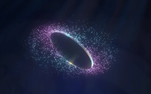 New Moon Reflection Water Rendering Computer Digital Drawing — Stock ...