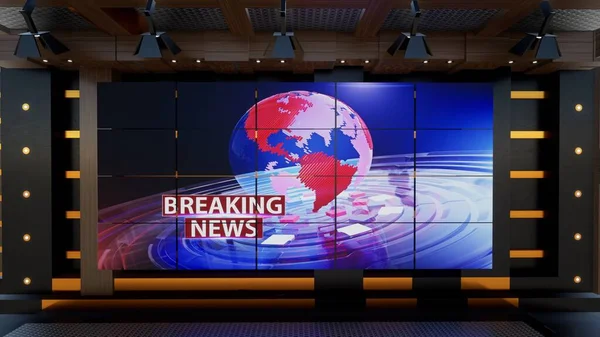 News Studio Backdrop Shows Wall Virtual News Studio Background ...