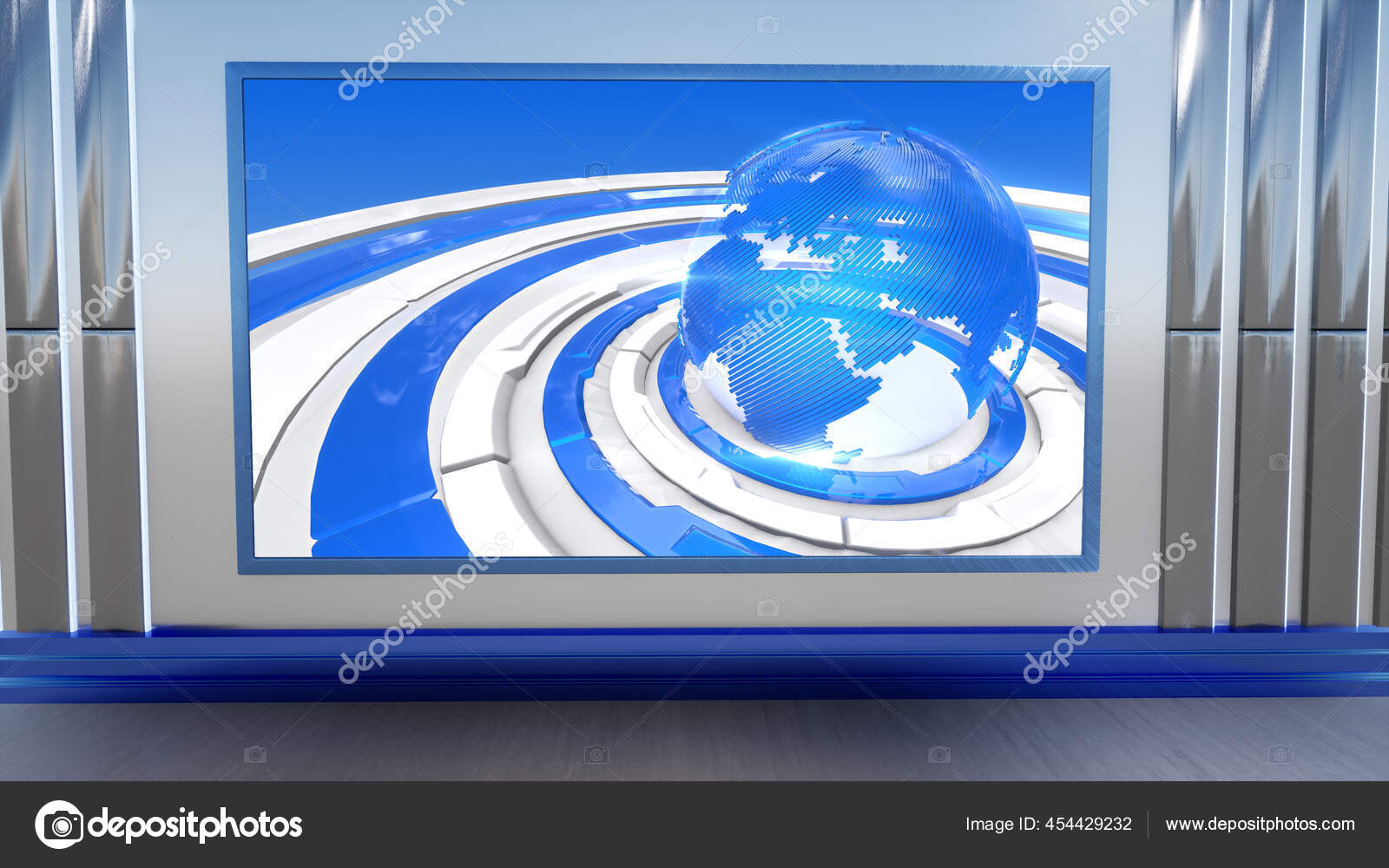 News Studio Backdrop Shows Wall Virtual News Studio Background ...