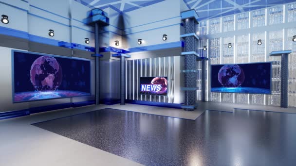 Virtual Studio News Wall Virtual News Studio Background Loop — 图库视频影像 © ...