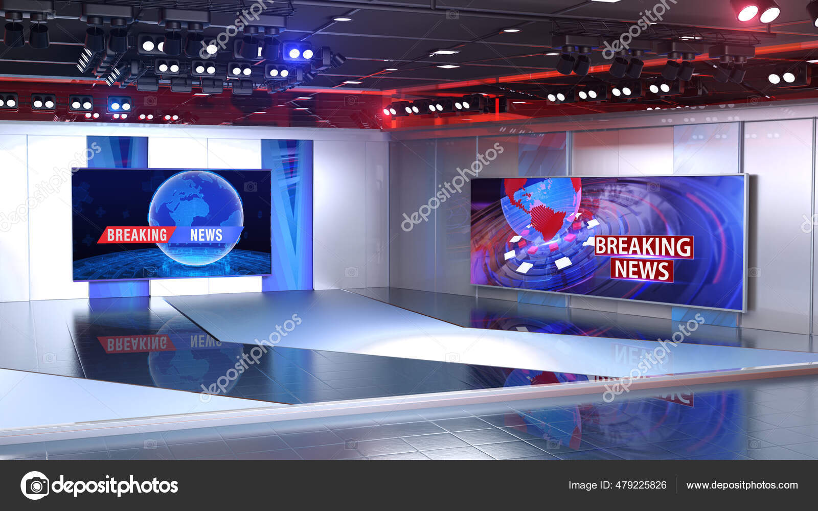 Virtual Studio News Backdrop Shows Wall Virtual News Studio Background ...