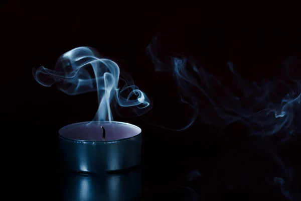 Smoke Extinct Candle Black Background — Stock Photo © varvarastock ...