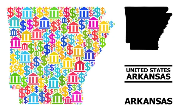 Blue Circle Mosaic Map of Arkansas State Stock Vector by ...