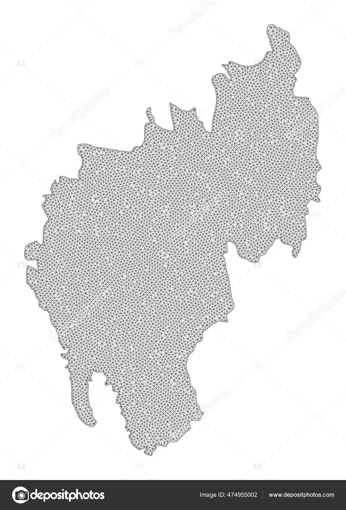 Polygonal Wire Frame Mesh High Resolution Raster Map of Tripura State Abstractions — Stock Photo ...