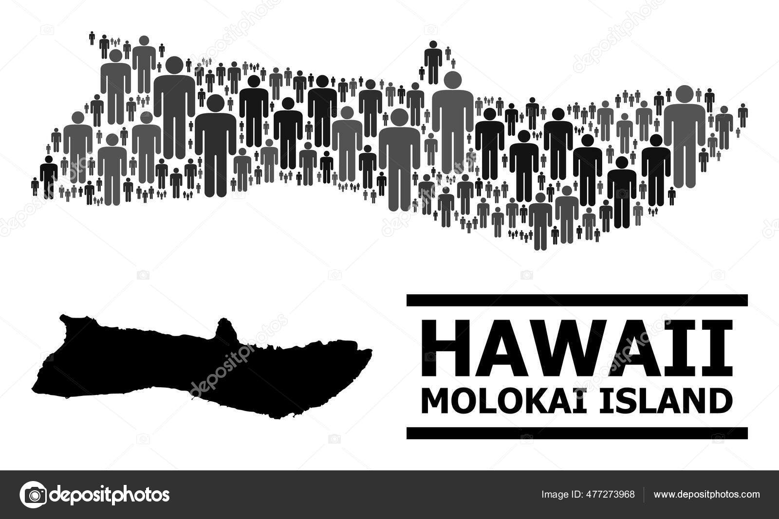 Vector Men Mosaic Map of Molokai Island and Solid Map Stock Vector Image by ©NeuralNetworks ...