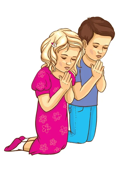 Niño orando imágenes de stock de arte vectorial | Depositphotos