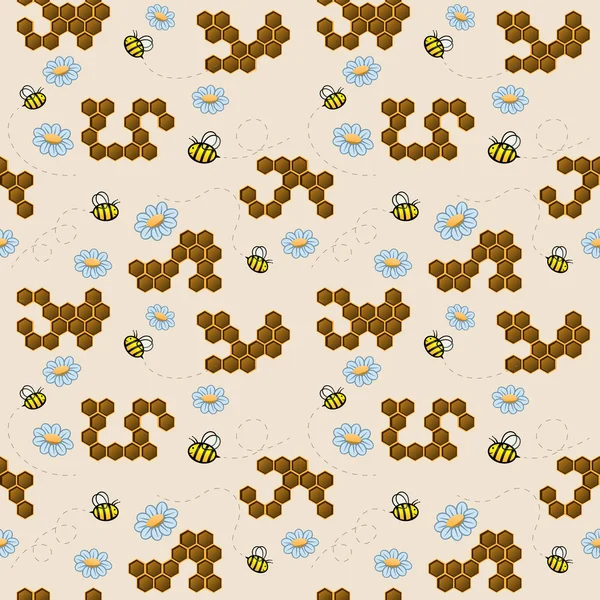 Bees pattern vector Vector Art Stock Images | Depositphotos